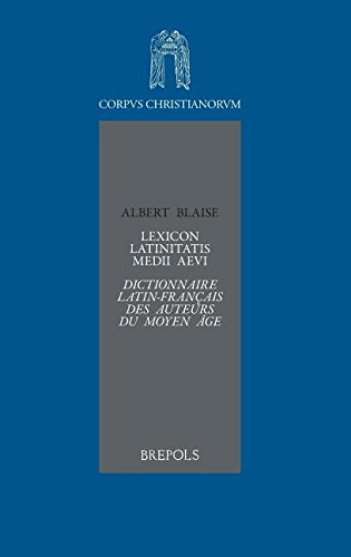 Lexicon Latinitatis Medii Aevi, Albert Blaise - les Prix d'Occasion ou Neuf