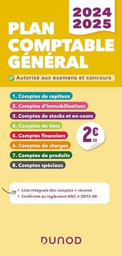 Plan comptable général - PCG - 2024-2025 - Liste intégrale des ...