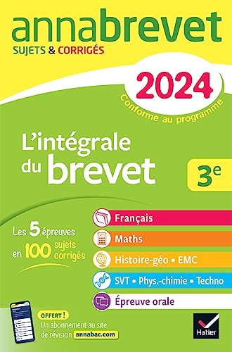 Annales du brevet Annabrevet 2024 L'intégrale du Brevet 3e (tout-en-un ...