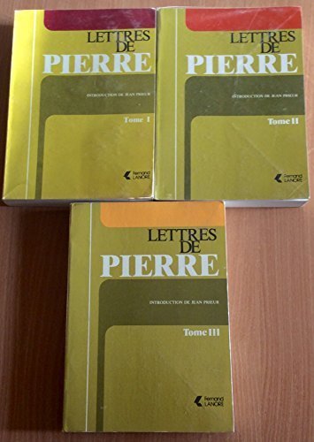 Lettres de pierre tome 1 - 2ème Édition, Jean Prieur - les Prix d ...