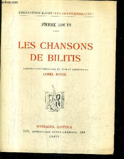 Les chansons de Bilitis, Pierre Louÿs - les Prix d'Occasion ou Neuf