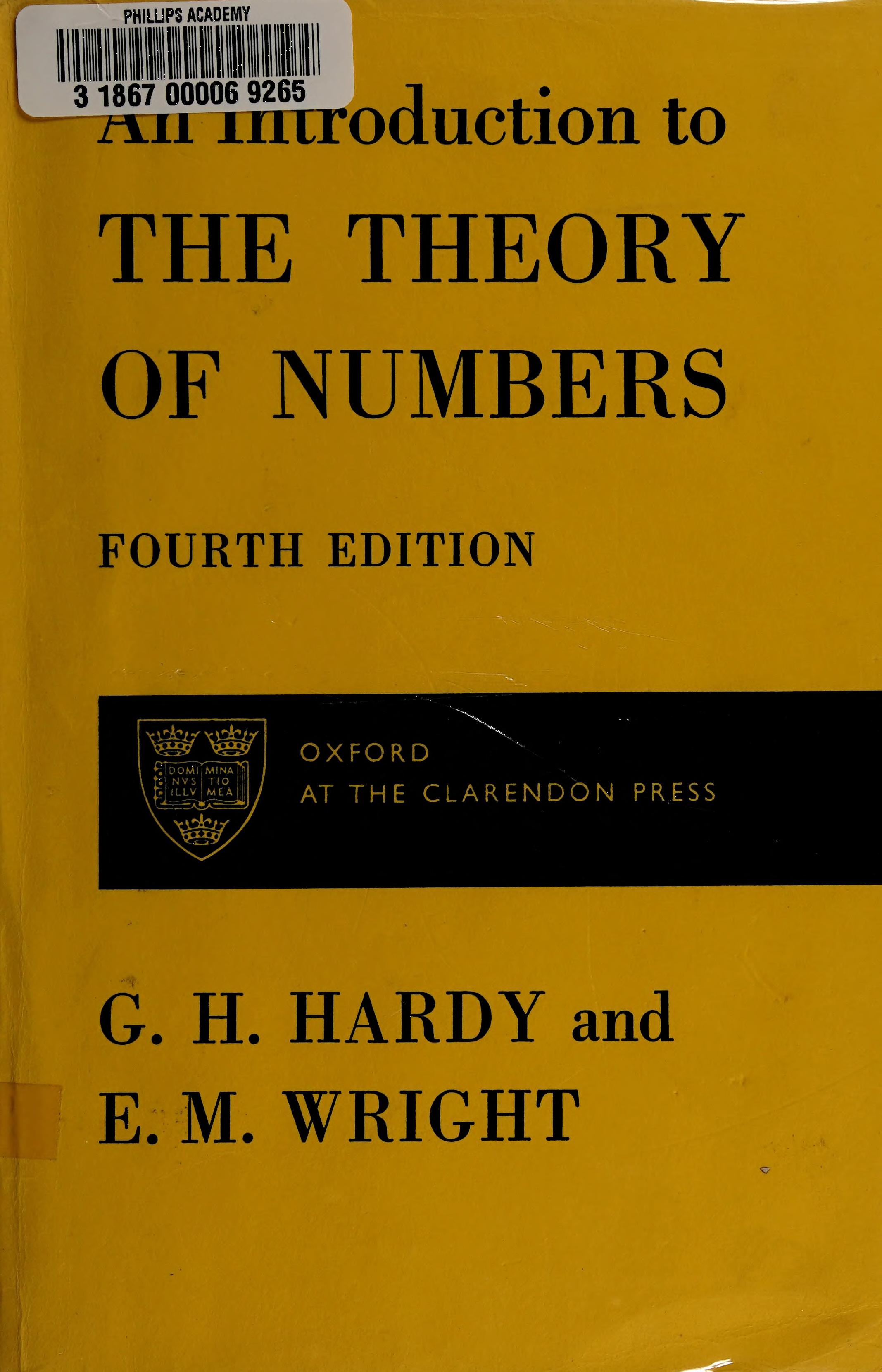 An introduction to the theory of numbers, G. H. Hardy - les Prix d ...