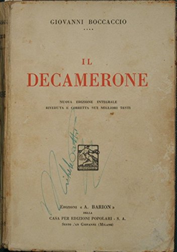 Il Decamerone, Boccaccio Giovanni - les Prix d'Occasion ou Neuf