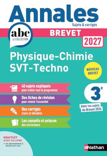 Annales ABC du Brevet 2027 - Physique-Chimie - SVT - Technologie 3e ...
