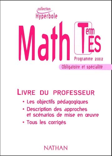 Hyperbole term es 2002 prof - Maths, terminale, Bac ES (Manuel du ...