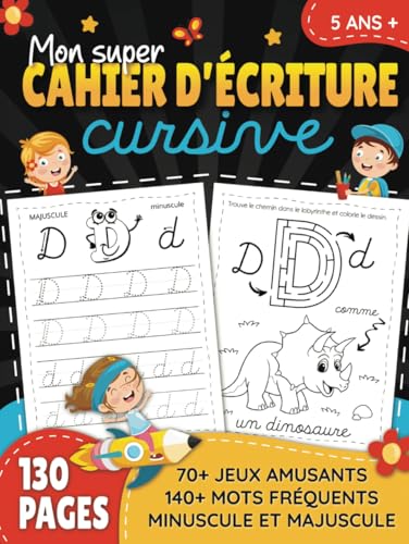 Mon super cahier d'écriture cursive - Apprendre à écrire en lettres ...