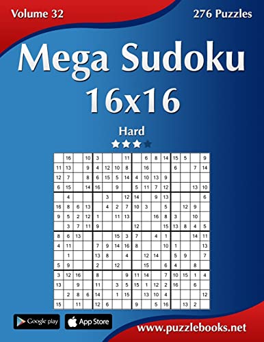 Mega Sudoku 16x16 - Hard - Volume 32 - 276 Puzzles, Nick Snels - les ...