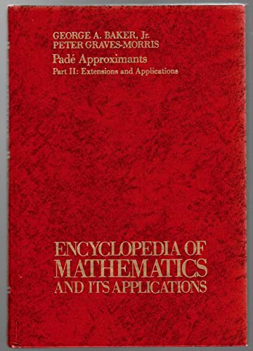 Pade Approximants, George A. And Peter Grave-morris Baker - les Prix d ...