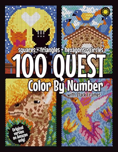 100 QUEST Color By Number - Squares + Triangles + Hexagons... Sunlife ...