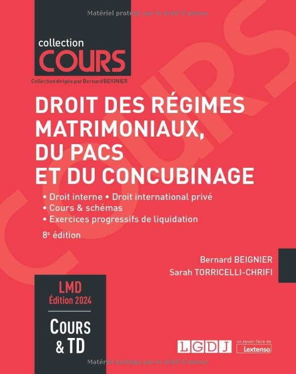 Droit des régimes matrimoniaux, du PACS et du concubinage, Sarah ...