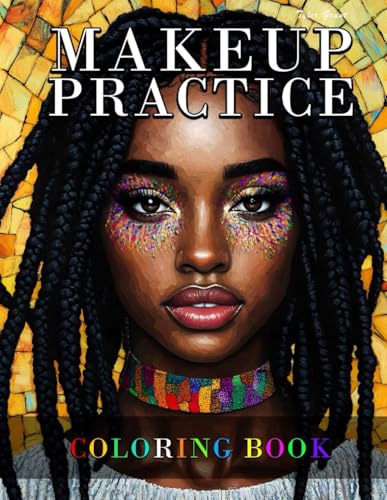 Makeup Practice Coloring Book for Black Women - 50 Face Designs ...
